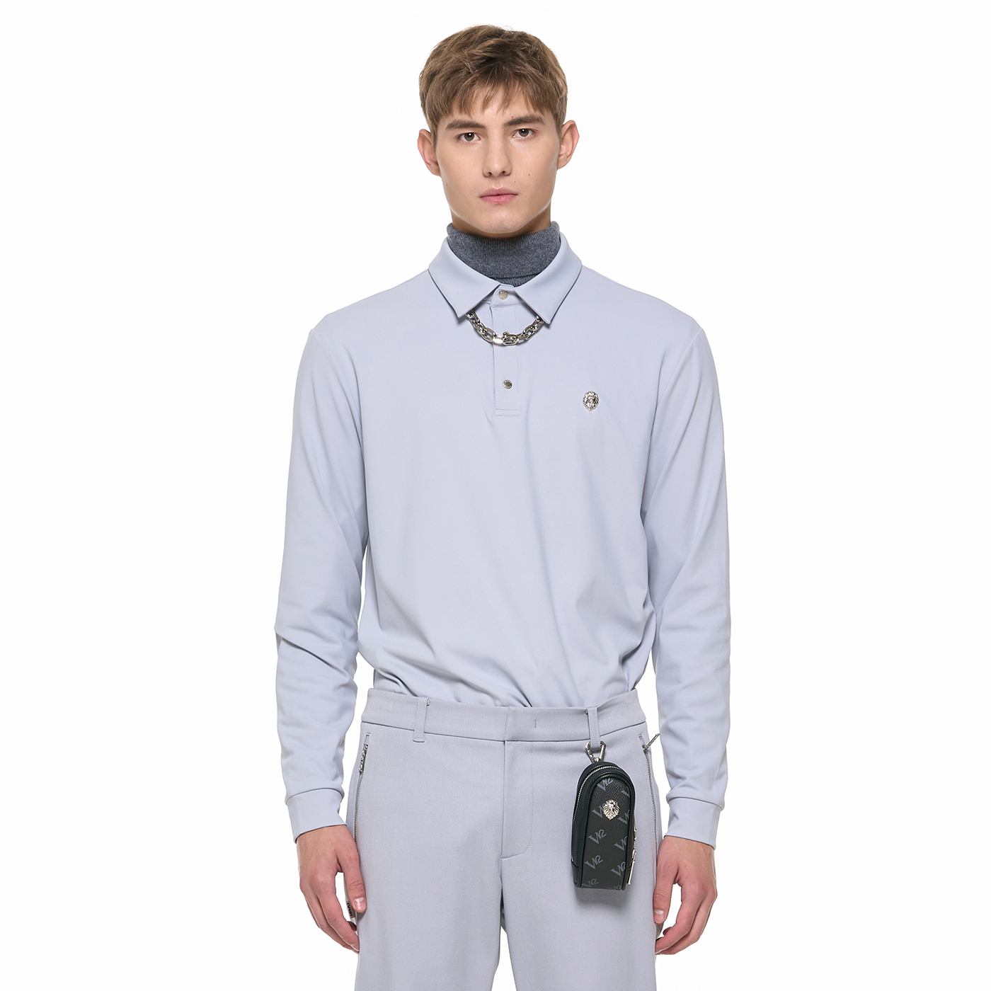 SOLID OBJET POLO T-SHITRS_V11B3TO001_GY - 버킷스토어